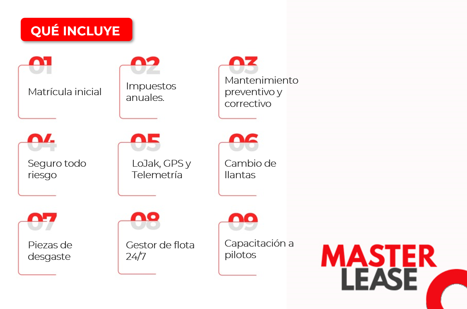 ¿Qué incluye? – Master Lease